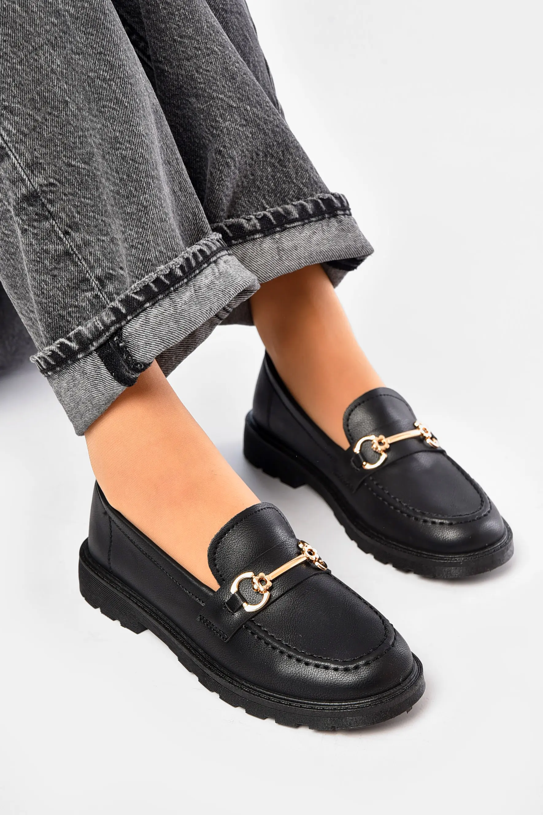 Туфлі-лофери жіночі чорного кольору JB1714-1 171072 купити за ціною 495 ...